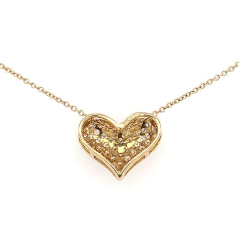 Diamond Pave Heart Necklace 48 Round Brilliant Diamonds Equals To 50