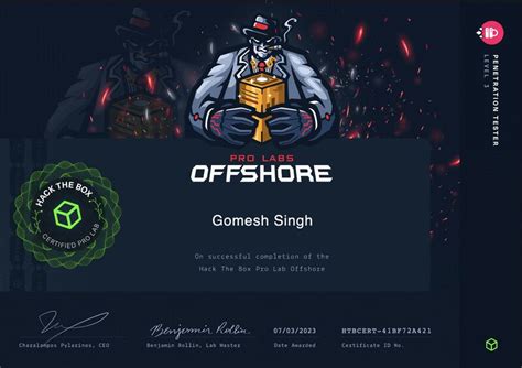 Gomesh S On Linkedin Hackthebox Offshorelab Penetrationtesting Cybersecurity…