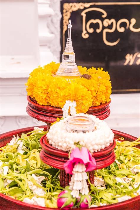 Flower Arrangements For Worship Stock Photo Image Of Meditation Floral