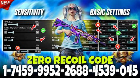 Bgmi 3 6 Update Sensitivity Code Bgmibest Sensitivity Settings Bgmi Zerorecoil Sensitivity