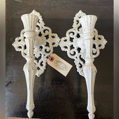 Accents Vintage French Wall Sconce Candle Holders Stunning Set