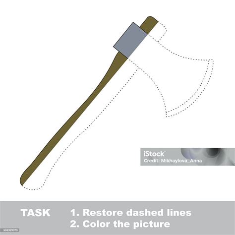 Axe Toy To Be Colored Vector Trace Game Stock Illustration Download