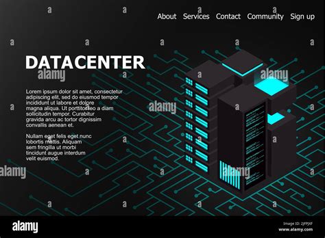 Isometric Data Center 3d Isometric Concept Big Data Center With Server Creative Vector