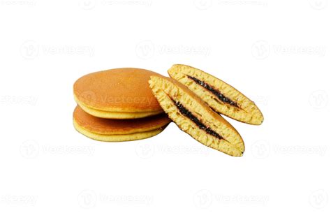 Dorayaki Japanese Bean Paste Pancake On A White Background Dorayaki