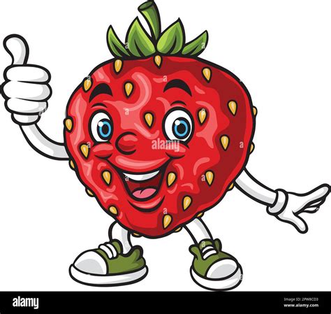 Cartoon Strawberry Mascot Character Stock Vector Image And Art Alamy