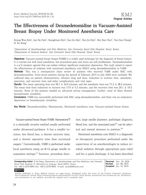 Pdf The Effectiveness Of Dexmedetomidine In Vacuum Assisted Breast