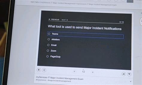 Skill Paths MyServices IT Major Incident StudyX