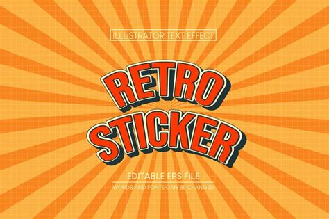 premium vector retro sticker text effecteditable text effect