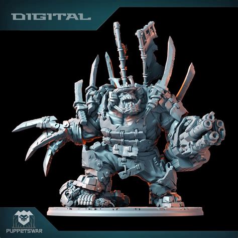 3d Printable Wagzai Bushi Orc Boss By Puppetswar Miniatures