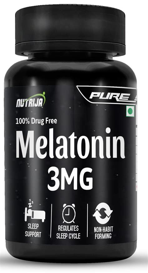 Buy Nutrija Melatonin 3mg Capsules 100 Drug Free Promotes Restful