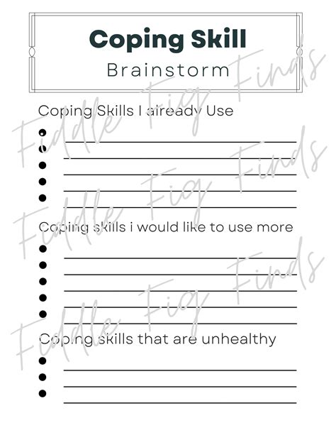 Coping Skills Worksheets Centervention® Worksheets Library