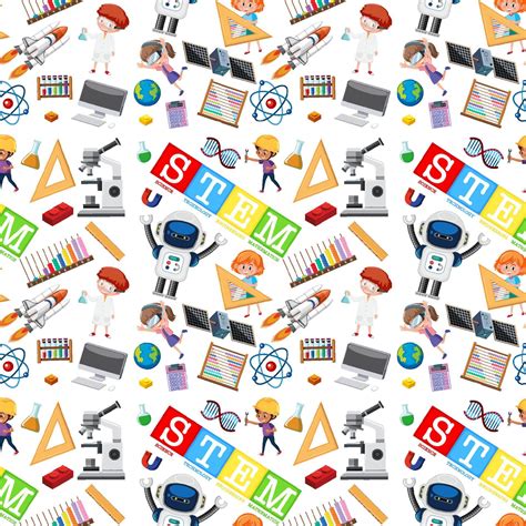 Colourful Stem Education Seamless Background 3707387 Vector Art At Vecteezy
