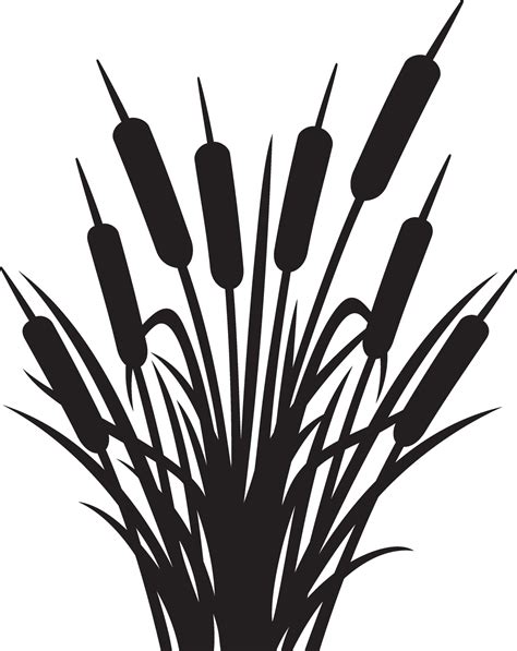 Reeds Silhouette Bulrush And Grass 2387534 Vector Art At Vecteezy