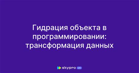 Гидрация объекта в программировании трансформация данных