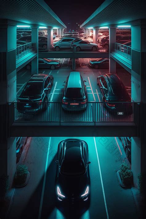 地下汽车停车场数字插画图片 包图网