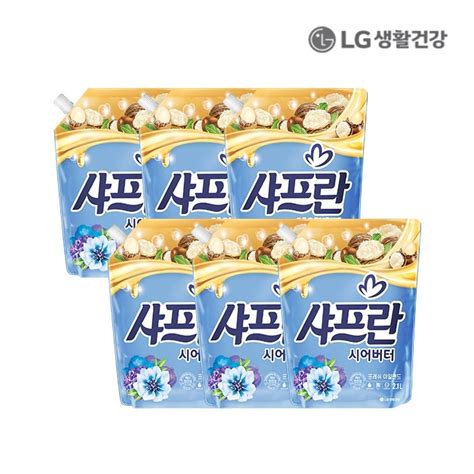 샤프란 시어버터 프레쉬아일랜드 섬유유연제 리필 2 1l 6개 티몬