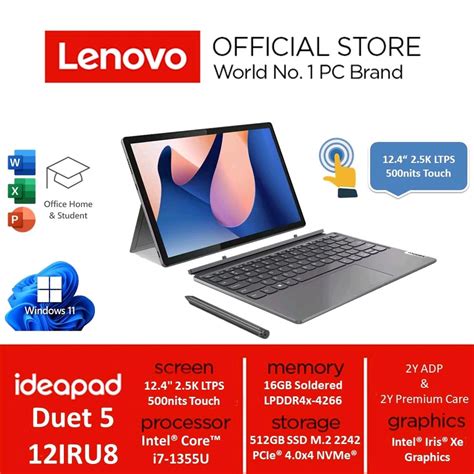 Promo Lenovo Ideapad Duet Iru Nid Intel Core I U Gb Gb Ssd Intel Iris Xe
