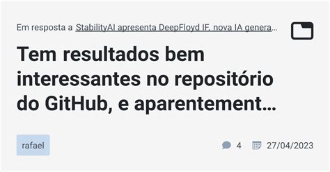 Tem Resultados Bem Interessantes No Repositório Do Github E