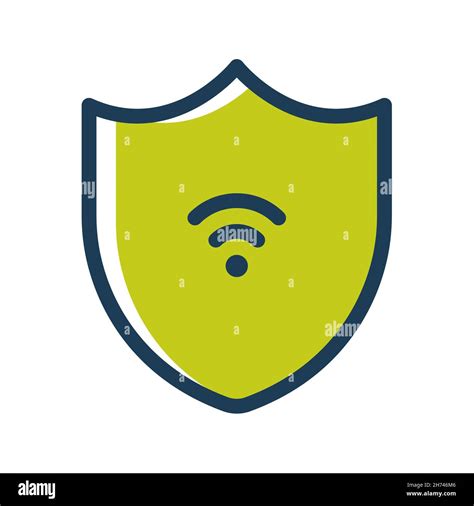 Shield Web Security For Wifi Single Isolated Icon With Dash Or Dashed