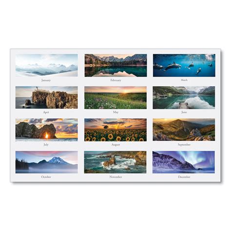 Earthscapes Recycled 3 Month Vertical Wall Calendar Zerbee