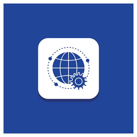 Blue Round Button For Connected Online World Globe Multiplayer