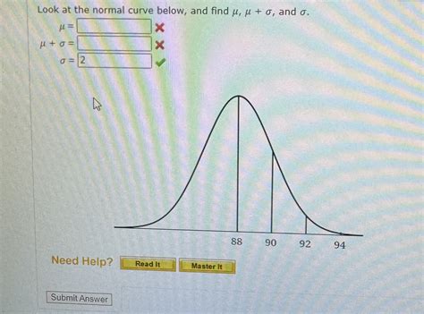 Solved Look At The Normal Curve Below And Find μ μ σ ﻿and