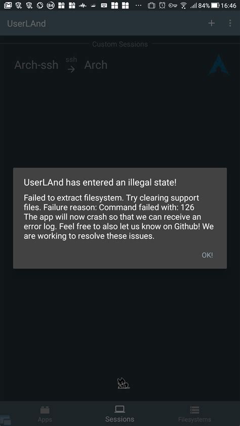 command failed with 126 · issue 762 · cypherpunkarmory userland
