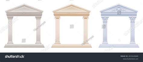 Greek Roman Column Temple Set Pillar Stock Vector Royalty Free