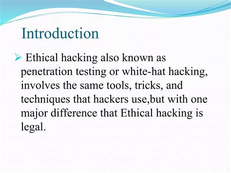 Presentation On Ethical Hacking Ppt Pptx