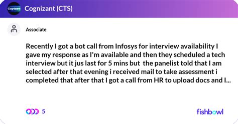 Recently I Got A Call From Infosys For Intervi Fishbowl