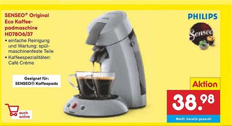 Senseo Original Eco Kaffee Padmaschine Hd Philips Angebot Bei Netto Marken Discount