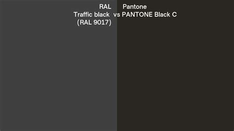 Ral Traffic Black Ral 9017 Vs Pantone Black C Side By Side Comparison