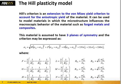 Why The Normal Stress In Anisotropic Hill Placticity Model In Ansys