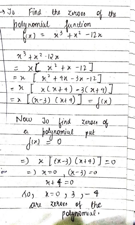 [solved] Find The Zeros Of The Polynomial Function F X X 3 X 2