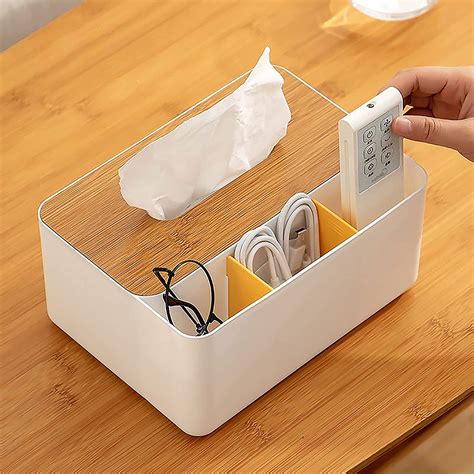 Amazon｜ティッシュケース 多機能 ティッシュボックス ウェットティッシュ ケース 卓上収納 リモコン 収納 小物入れ リモコンケース