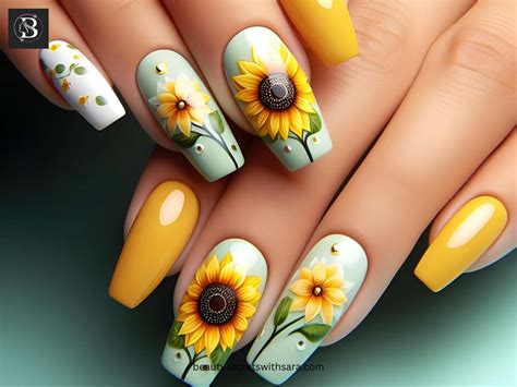 51 Trendy Sunflower Nail Designs For A Stylish Look