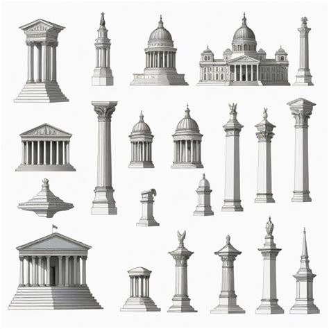 Premium Vector A Collection Of Different Types Of Columns And Columns