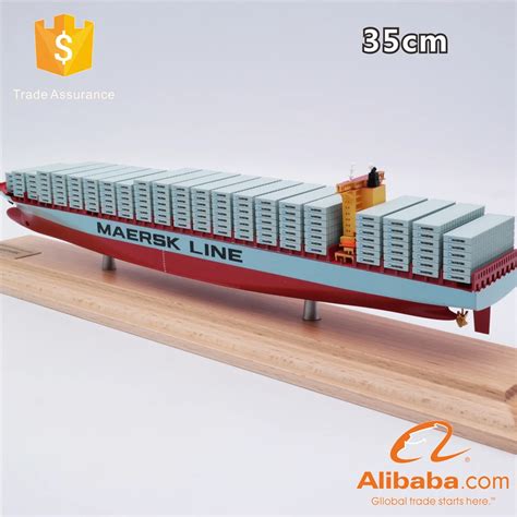 【a】35cm Maersk Line 컨테이너선 모형 맞춤형 선적 축소 모형 O A S 선박 모형 35cm 컨테이너 선박 모델