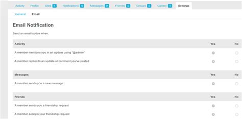 Buddypress Default Email Notification Settings Control Buddydev