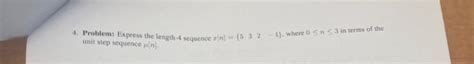 solved unit step sequence in n