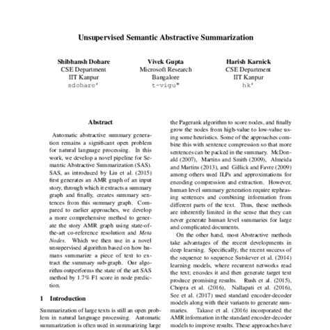 Unsupervised Semantic Abstractive Summarization Acl Anthology