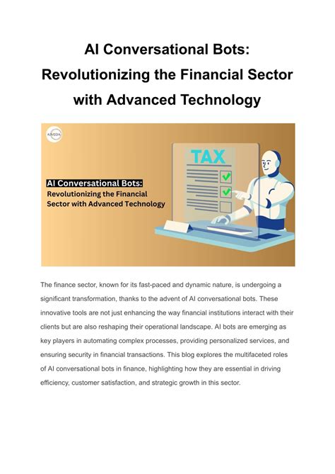 PPT AI Conversational Bots Revolutionizing The Financial Sector With