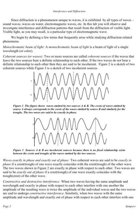 Phy 222 Lab 10 Interference And Diffraction Patterns