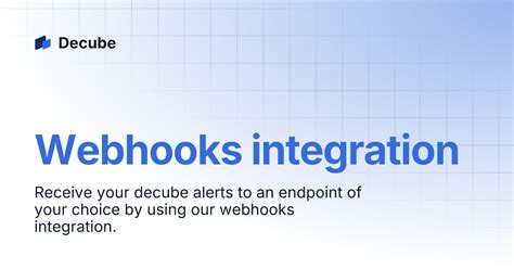 Webhooks Integration Decube