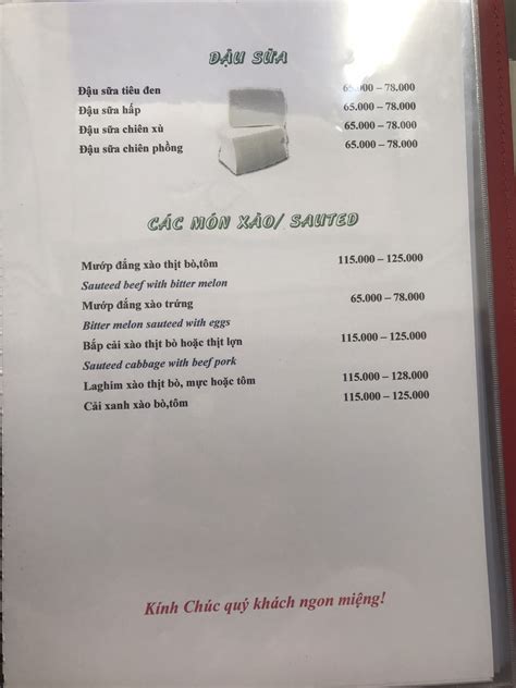 Cơm Niêu Nhà Đỏ 176 Nguyễn Tri Phương Đà Nẵng Menu