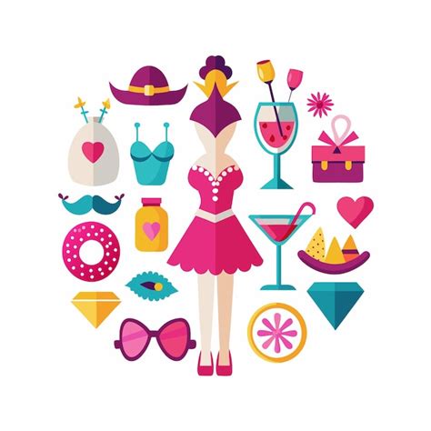 현실적 인 결혼 과 사랑 의 아이콘 세트 프리미엄 Ai 생성 벡터