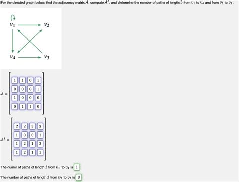 solved texts for the directed graph below find the adjacency matrix