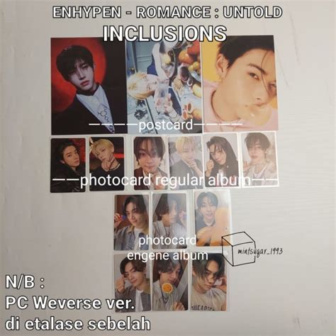 Jual READY STOCK INCLUDE PACKING Photocard Enhypen Romance Untold Reguler Dan Engene