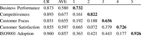 reliability convergent and discriminant validity coefficients