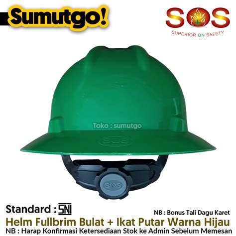 Jual [ Termurah ] Helm Safety Proyek Fullbrim Sos Warna Hijau Ikat